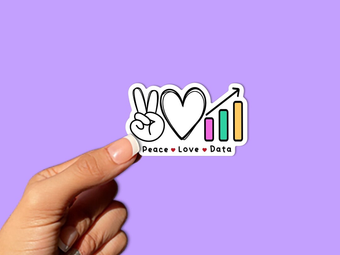 Peace Love Data Vinyl Sticker, WFH Gift, Laptop Sticker, Water Bottle ...