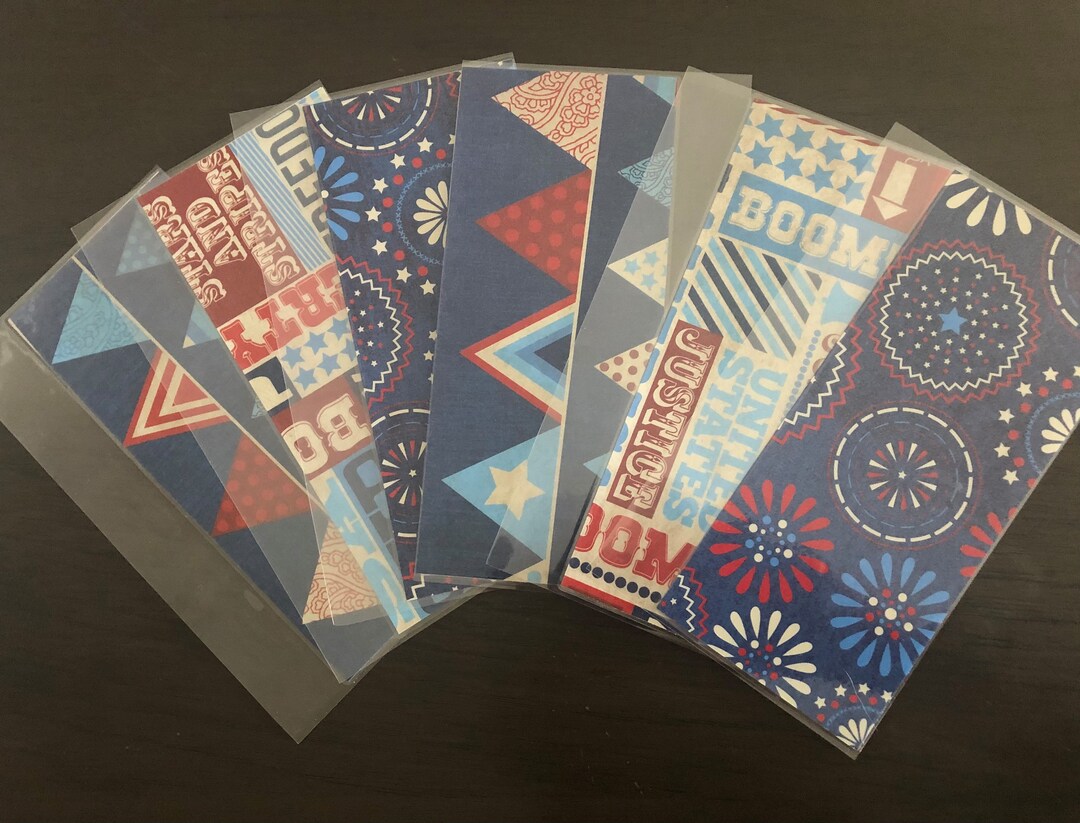 4th of July Themed Cash Envelopes for Budget Binders, Laminated, Hole ...