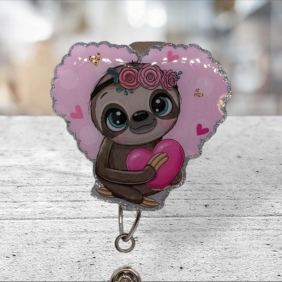 Valentine's Sloth Badge Reel/valentine’s Badge Reel/valentine’s Day ...