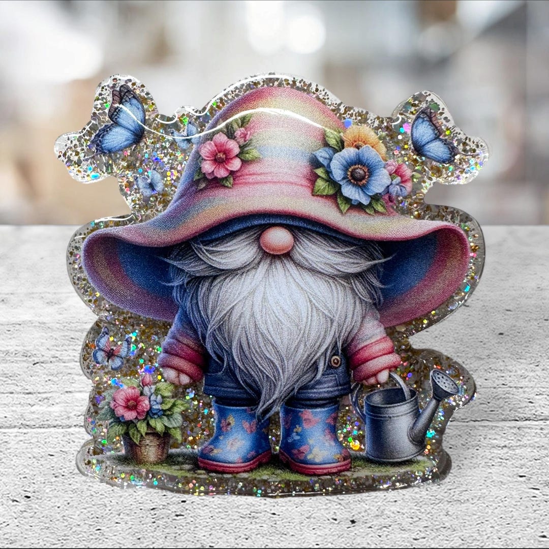 Springtime Garden Gnome Badge Reel: Interchangeable Nurse/teacher ID - Etsy