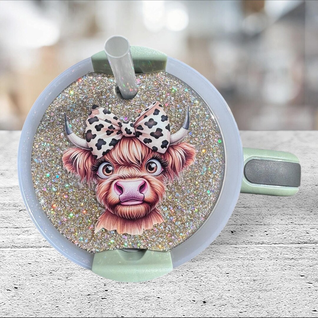 Stanley Topper, Highland Cow, Cute Cow, Cow With Bow, Stanley Cup ...