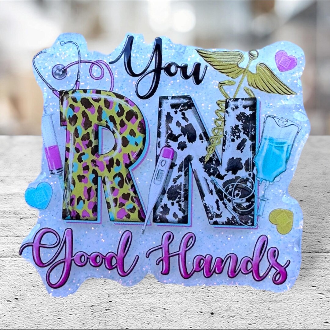 You RN Good Hands Badge Reel: Interchangeable Nurse ID Badge - Etsy