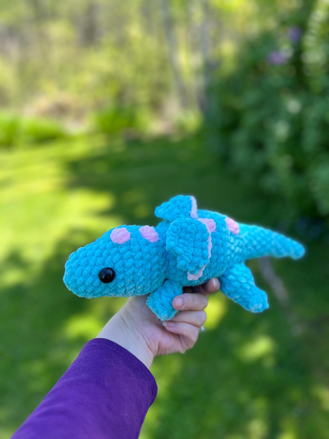 Tiny Cute Crochet Blue Dragon Toy, Snuggly Soft Squishy Stuffed Animal ...