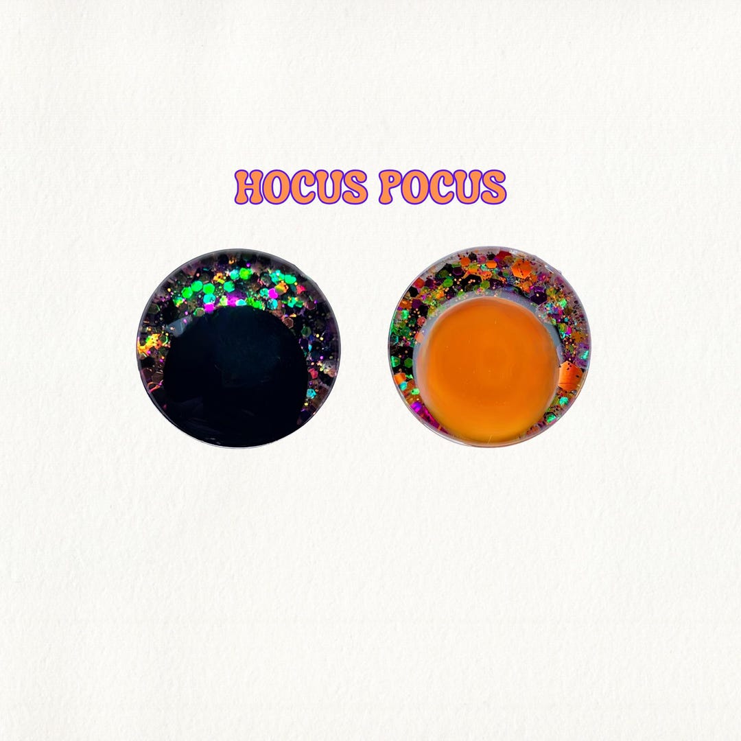Hocus Pocus Resin Safety Eyes, Sparkly Black & Orange Halloween Glitter ...