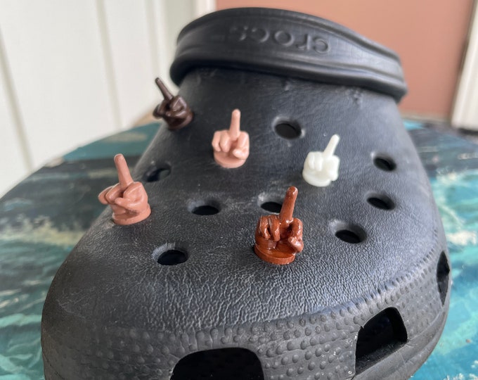Middle Finger Jibbitz Croc Charm Hand Painted Shoe Charm Funny Funny ...
