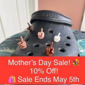 Middle Finger Jibbitz Croc Charm Hand Painted Shoe Charm - Etsy