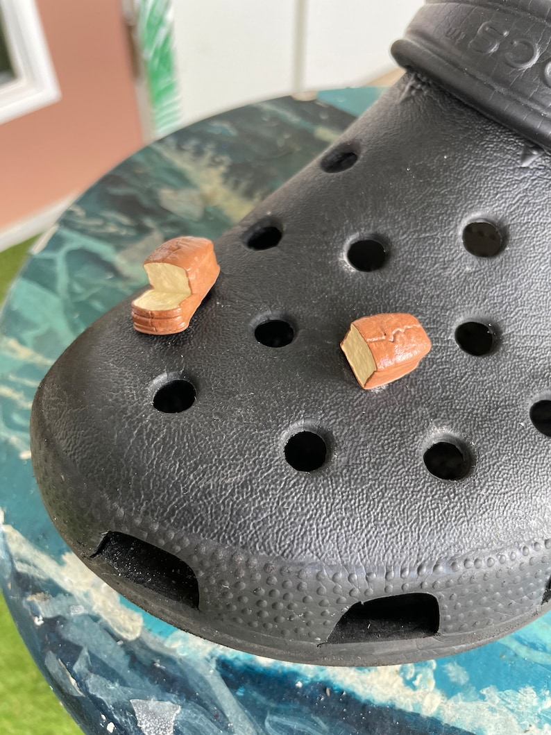 2 Pc Bread Jibbitz Croc Charm Hand Painted Shoe Charm - Etsy