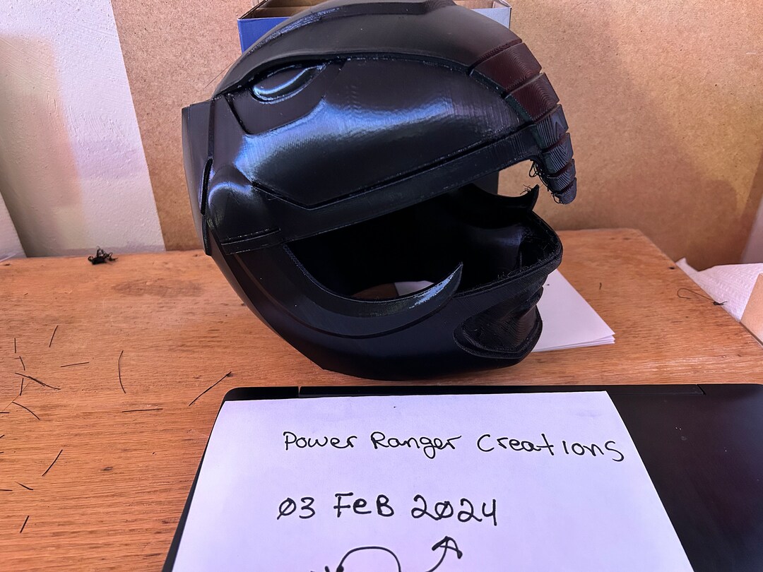 MMPR Black Ranger Helmet Kit - Etsy
