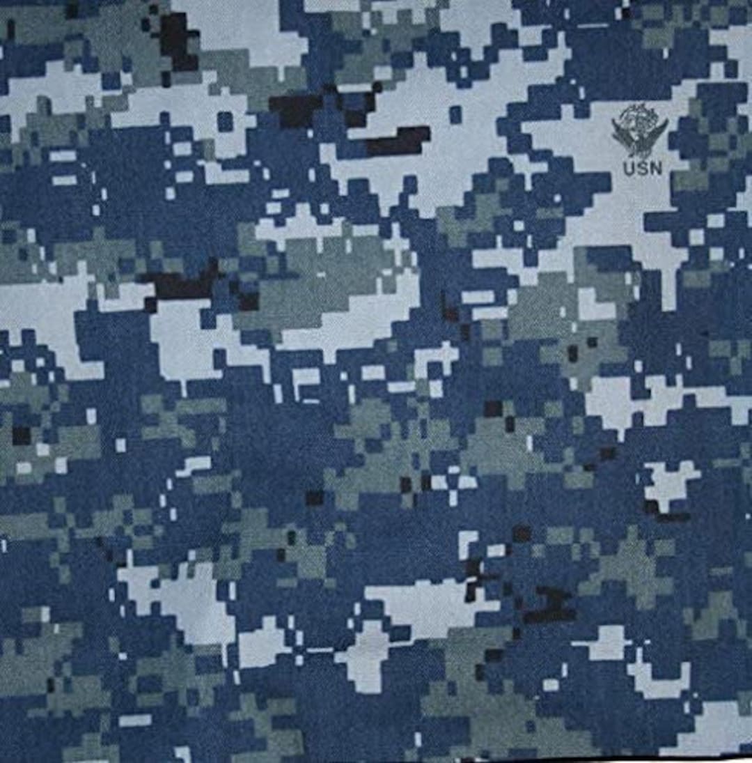 US Navy NWU Digital Blue Nylon Cotton Twill Camouflage Fabric by the ...