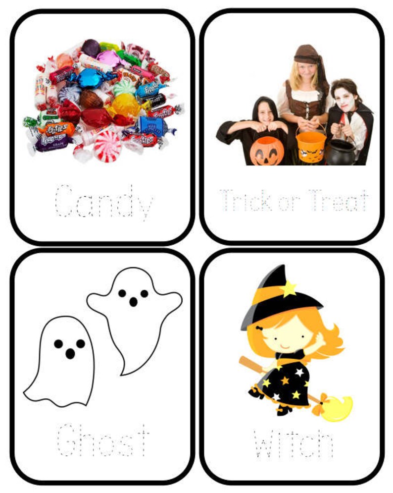 Halloween Flashcards *real Photos!* - Etsy