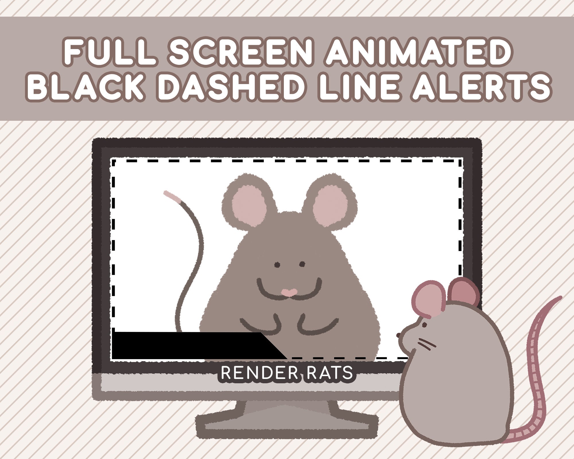 Full Screen Animated Black Dashed Line Alerts Twitch Streams, SLOBS ...