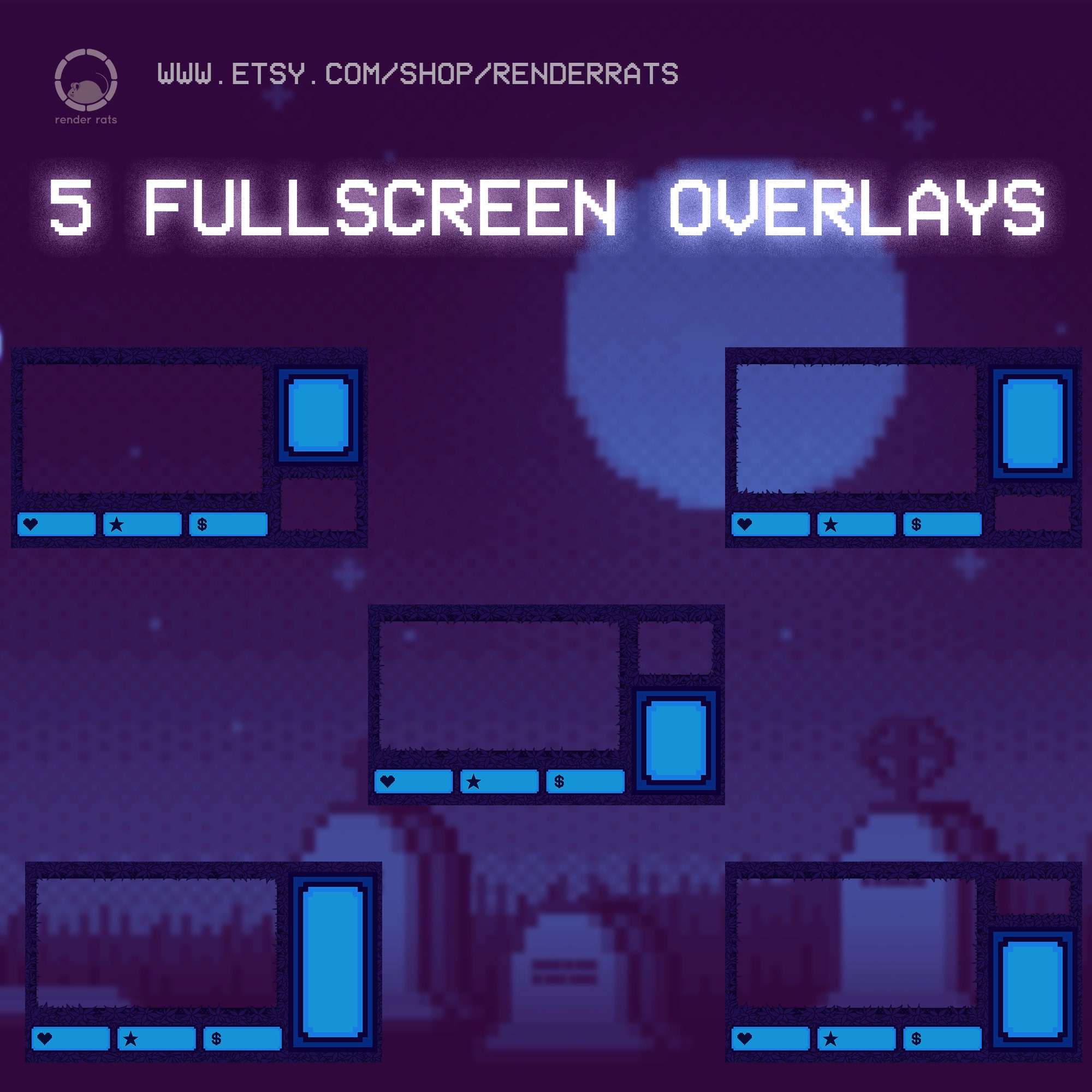 Customizable Animated Pixel Graveyard Aesthetic Stream Overlay Perfect ...