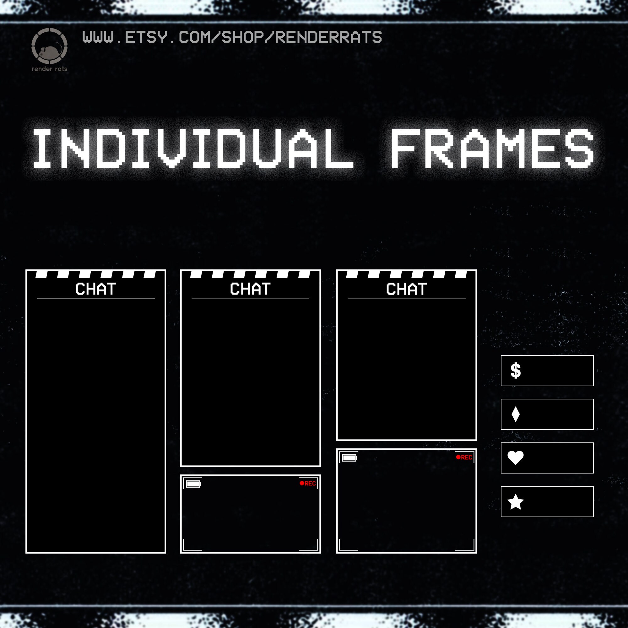 Customizable Animated VHS Tv Glitch Aesthetic Stream Overlay | OBS ...