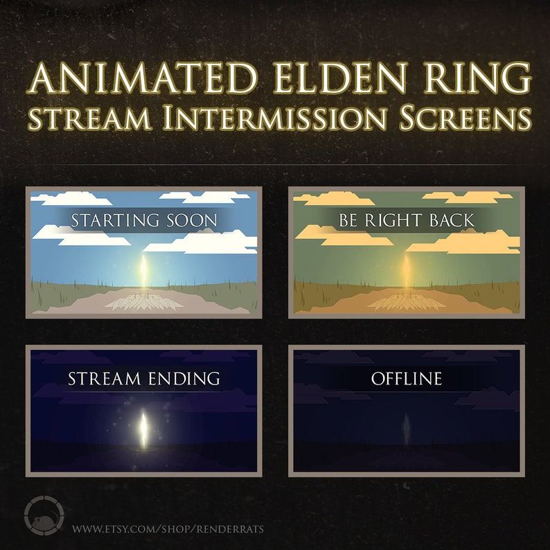 Animated Elden Ring Intermission Overlay Screens for Twitch, Youtube ...