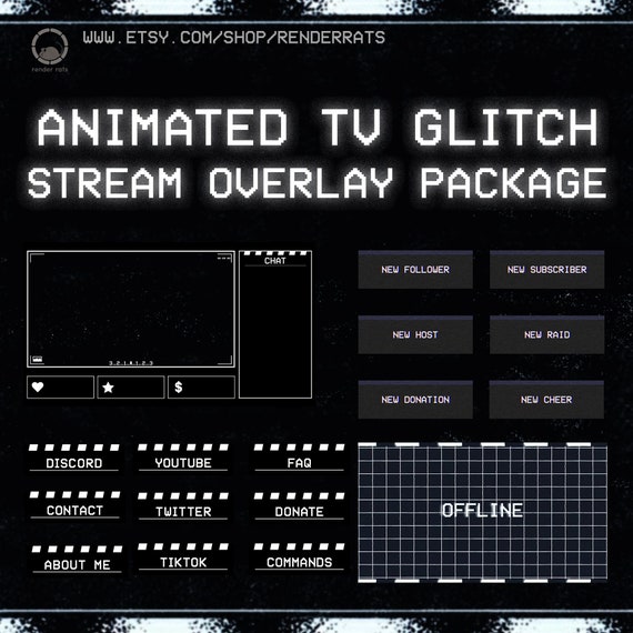 Customizable Animated VHS Tv Glitch Aesthetic Stream Overlay - Etsy