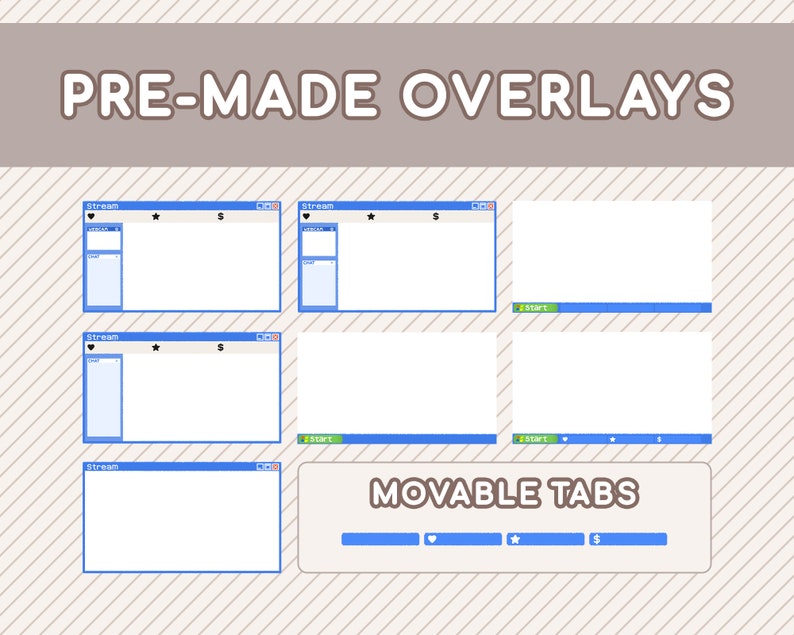 Customizable Animated Windows XP Aesthetic Stream Overlay | OBS, SLOBS, Twitch | Retro - Etsy