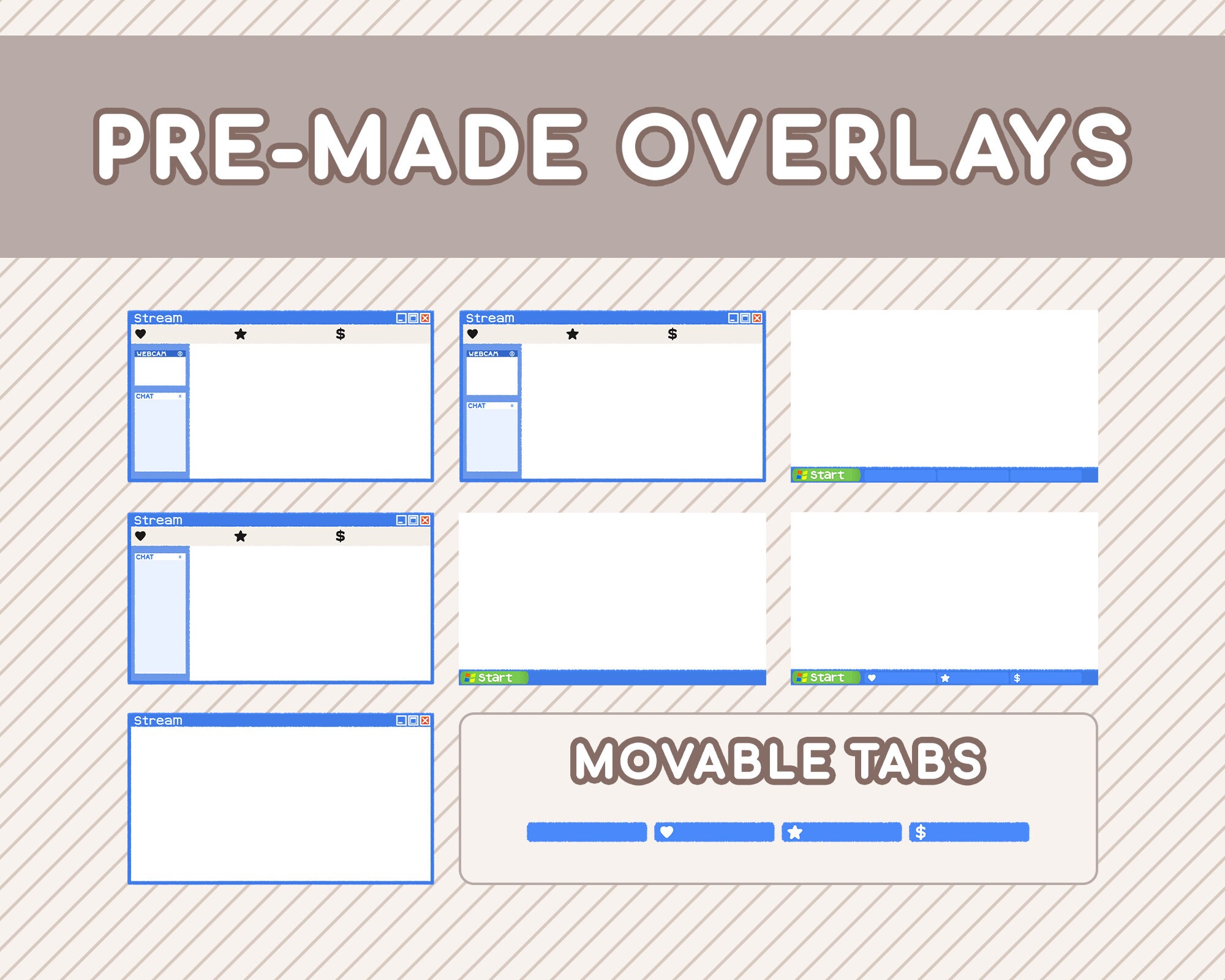 Customizable Animated Windows XP Aesthetic Stream Overlay | OBS, SLOBS ...