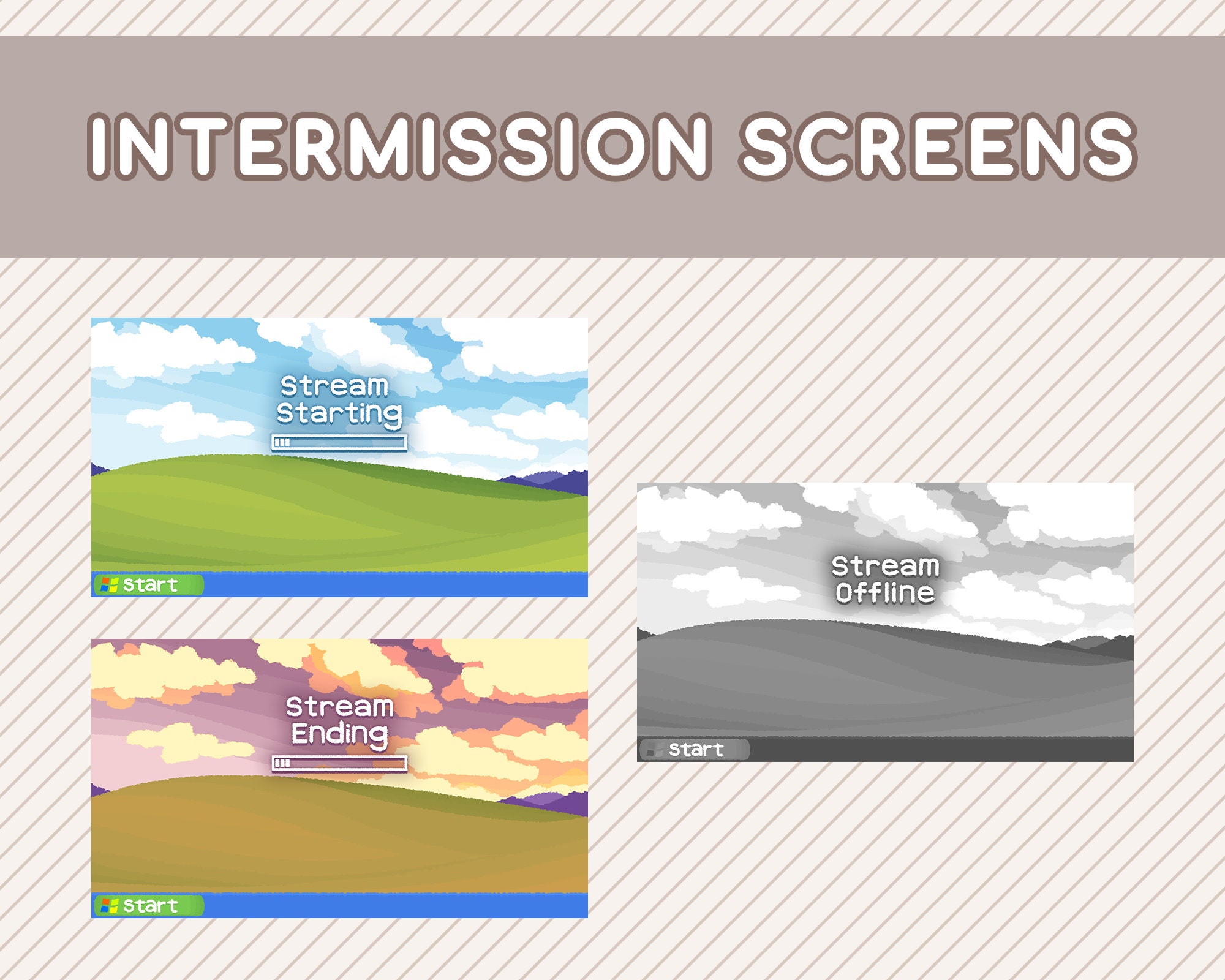 Customizable Animated Windows XP Aesthetic Stream Overlay | OBS, SLOBS ...