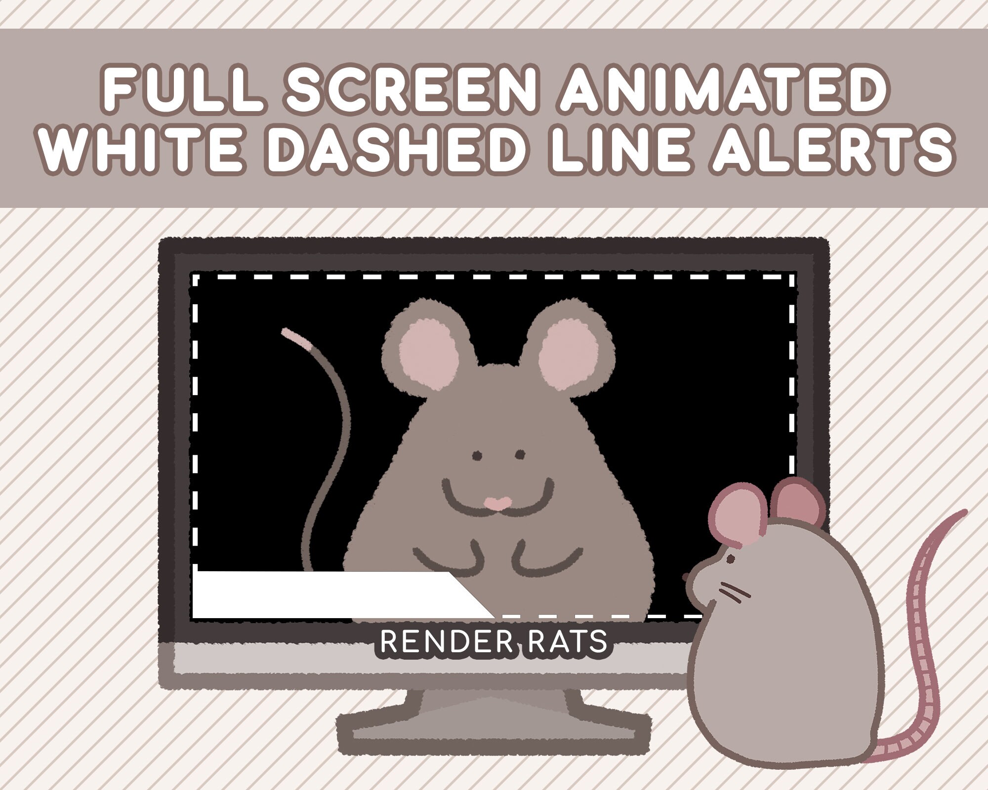 Full Screen Animated White Dashed Line Alerts Twitch Streams, SLOBS, OBS | Minimal | Modern - Etsy