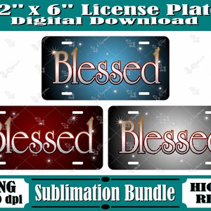 Elegant Blessed Sublimation Bundle - Digital Download | Car Tag Design ...