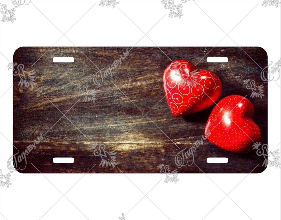 Romantic Heart-themed Sublimation License Plate Design Bundle - 12"x 6 ...
