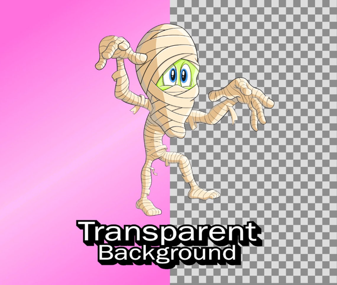Hand-drawn Spooky Halloween Mummy - High-resolution PNG, 300 DPI ...
