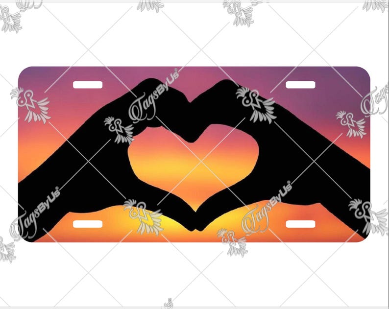 Romantic Heart-themed Sublimation License Plate Design Bundle - 12"x 6 ...