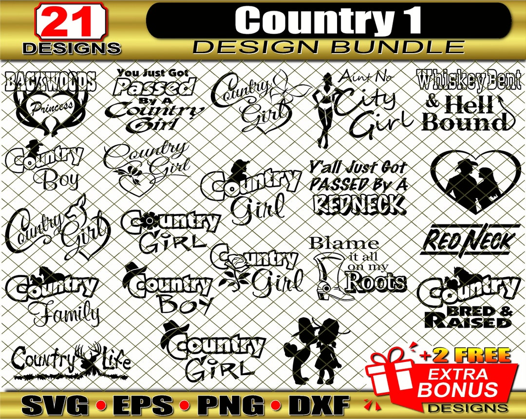Country 1 Design Bundle, SVG Bundle, Car Decals, Car Stickers, SVG ...