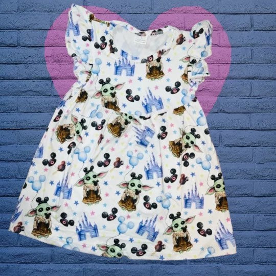 Yoda Girl Dress Grogu Baby Yoda - Etsy