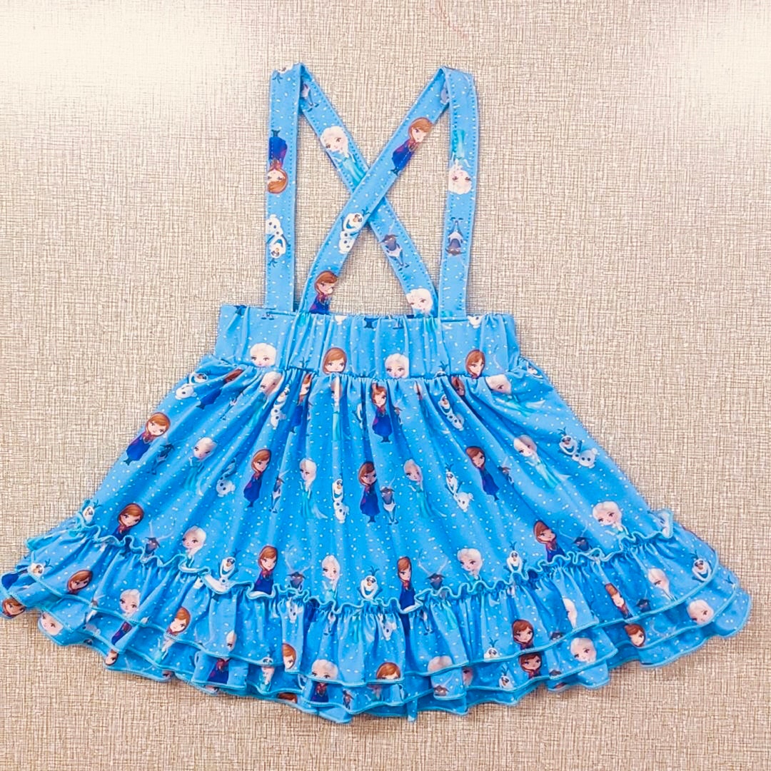 Frozen Characters Suspender Skirt Ruffled Skirt - Etsy