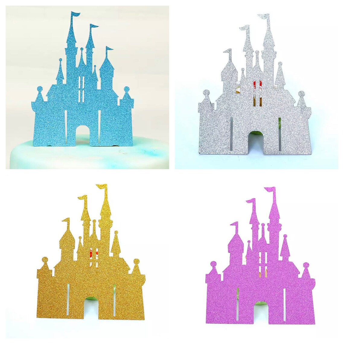 Princess Castle Cake Topper Glitter Castle - Etsy