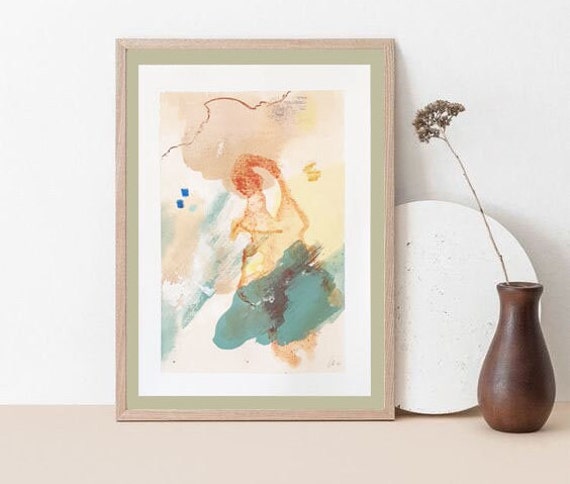 Original Abstract Painting on A3 Paper Hand Painted Pastel | Etsy