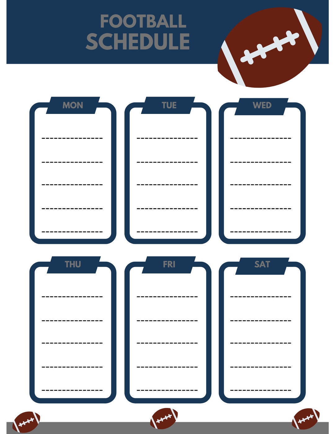 Football Schedule - Etsy