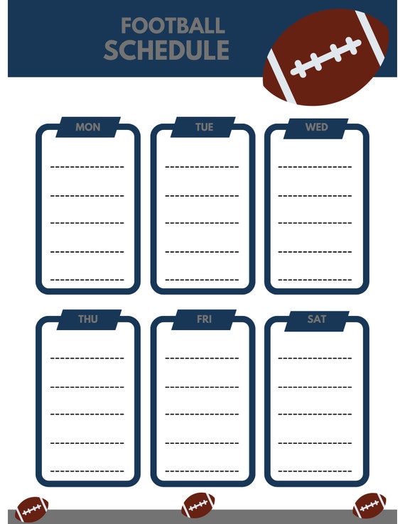 Football Schedule - Etsy