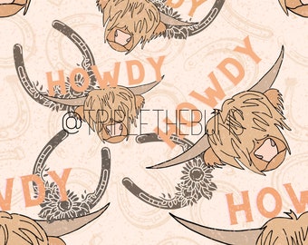Howdy Seamless Pattern. Digital Download Only. Png File - Etsy