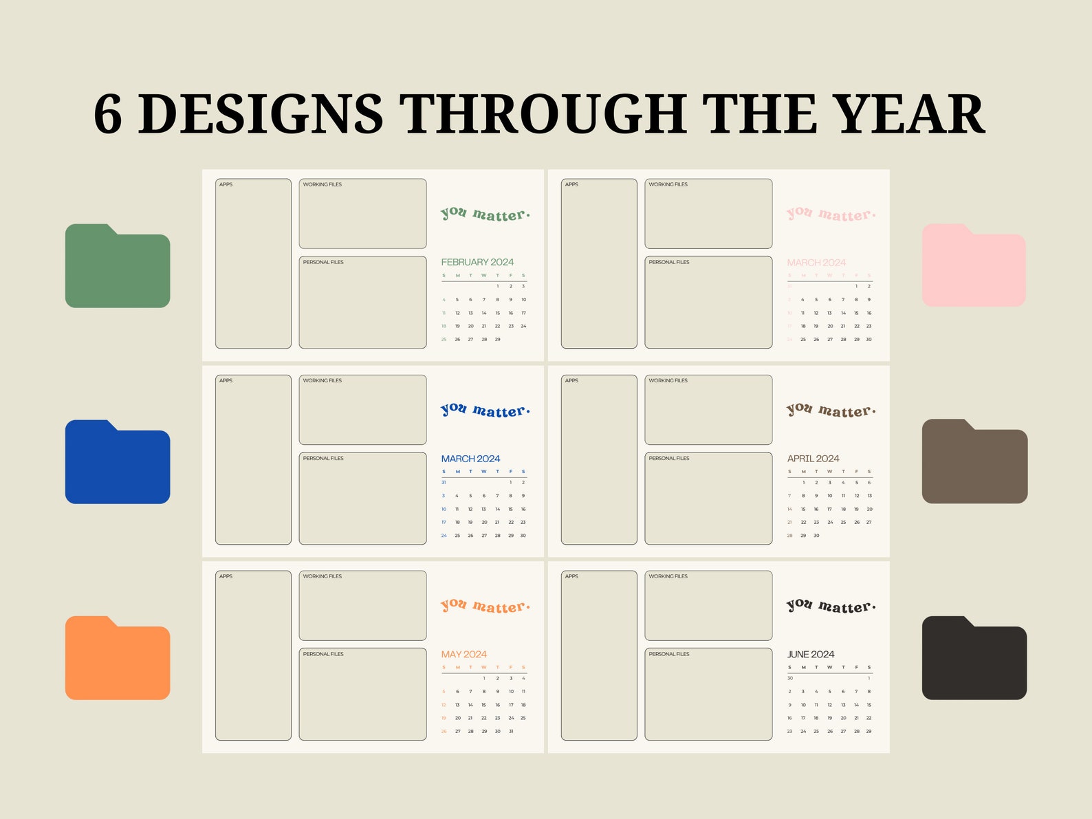 2024 Monthly Desktop Wallpaper | Includes Matching Folder Icons ...