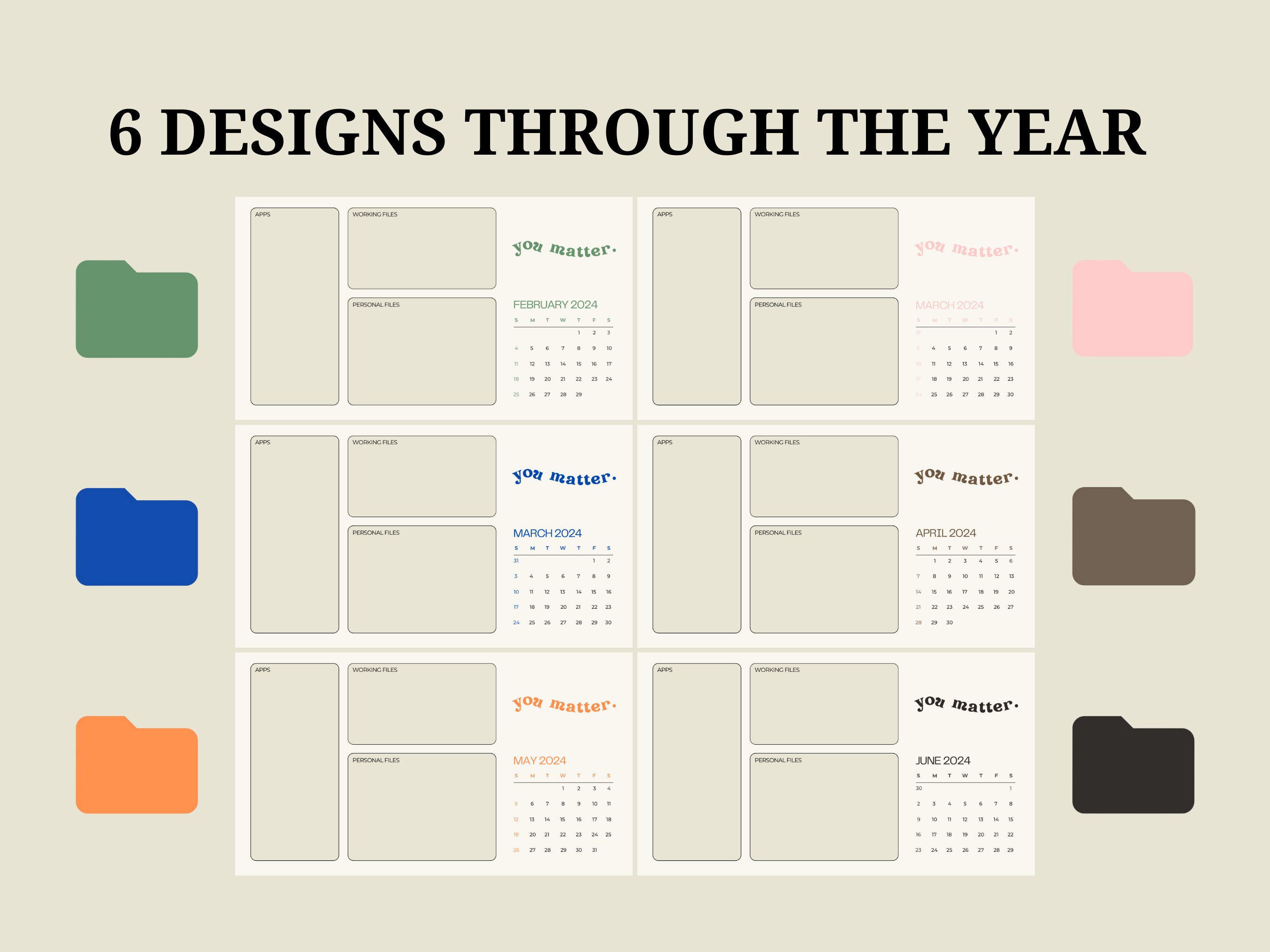 2024 Monthly Desktop Wallpaper | Includes Matching Folder Icons ...