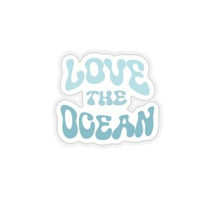 Ocean Love Stickers, Aesthetic Kiss-cut Stickers for Laptop, Water ...