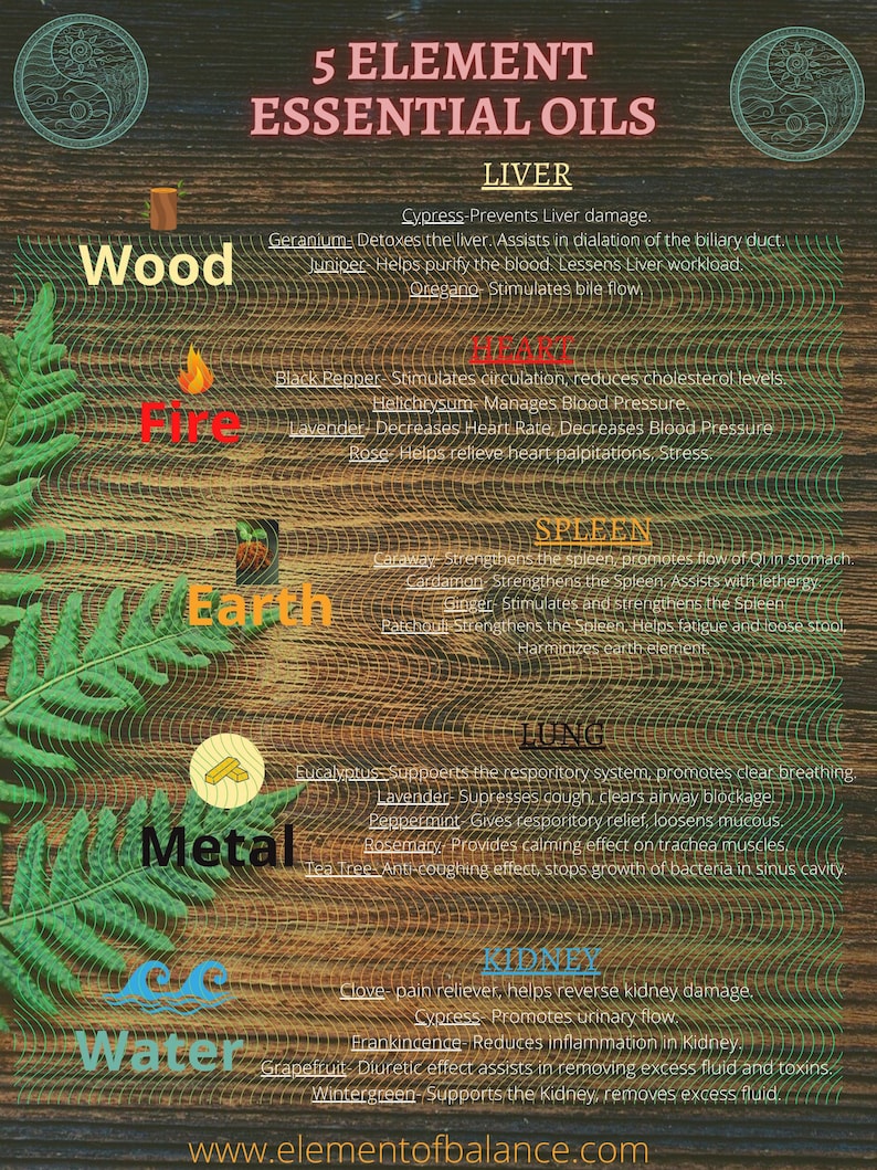 5 Elements Essential Oils Poster - Etsy