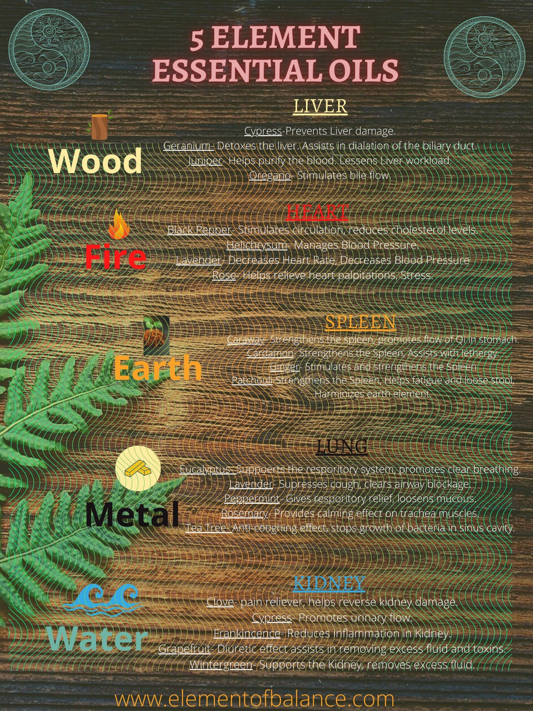 5 Elements Essential Oils Poster - Etsy