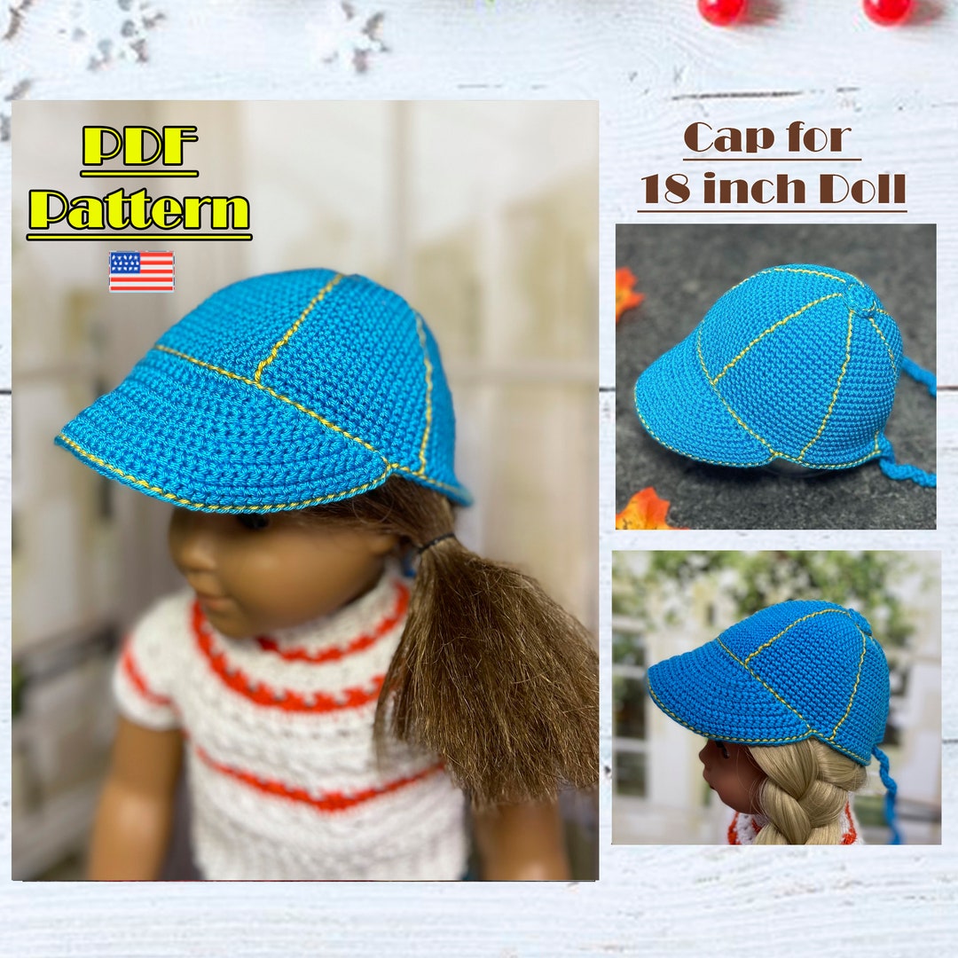 Baseball Cap for 18 Inch Doll, AG Cap, Crochet Doll Cap, Doll Cap ...