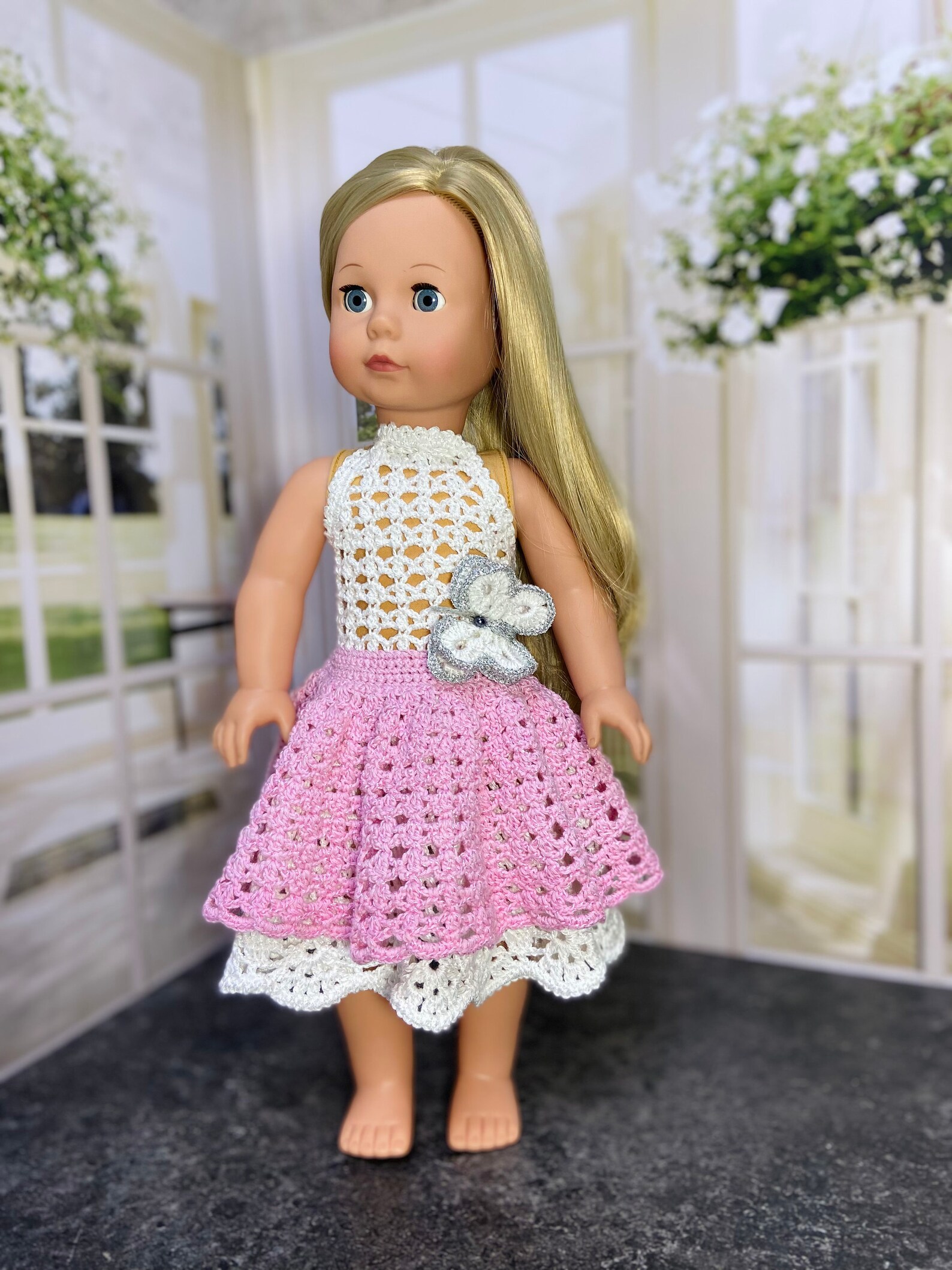 18 Inch Doll Dress Crochet Pattern, Crochet Doll Dress, 18 Inch Doll ...