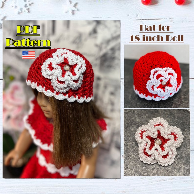 Hat for 18 Inch Doll, AG Hat, Crochet Doll Hat, Doll Hat, Crochet Hat ...