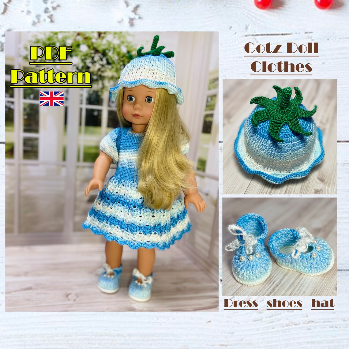 Outfit for 18 Inch Doll, Crochet Pattern, 18 Inch Doll Outfit, 18 Inch ...