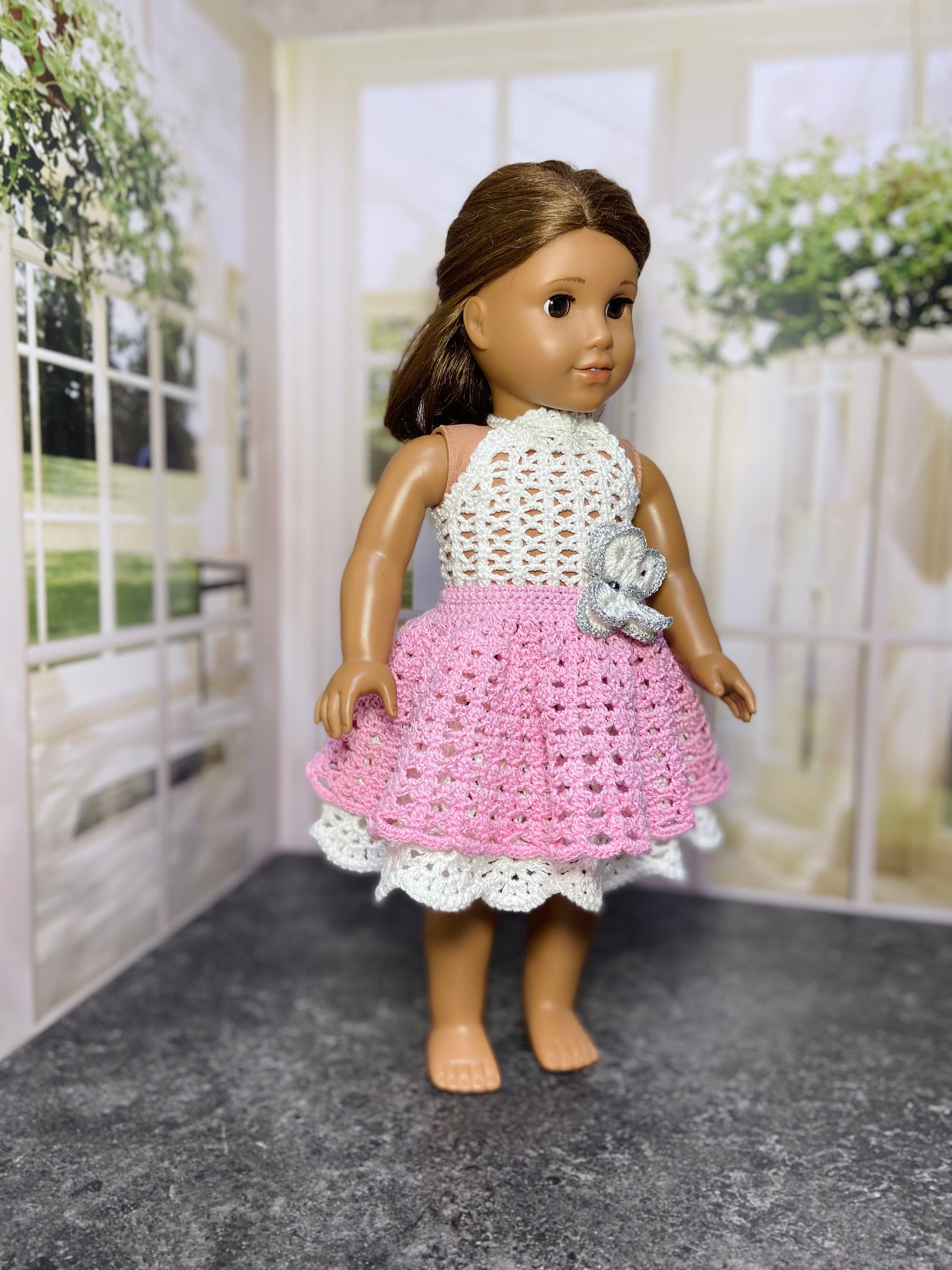 18 Inch Doll Dress Crochet Pattern, Crochet Doll Dress, 18 Inch Doll ...