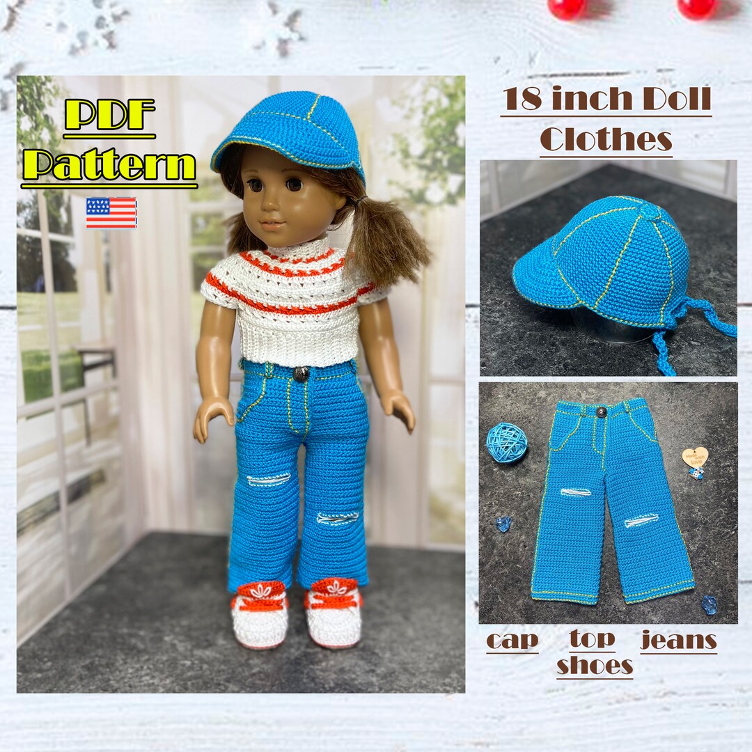 18 Inch Doll Outfit Pattern, Set Clothes, 18 Inch Doll Clothes Pattern ...
