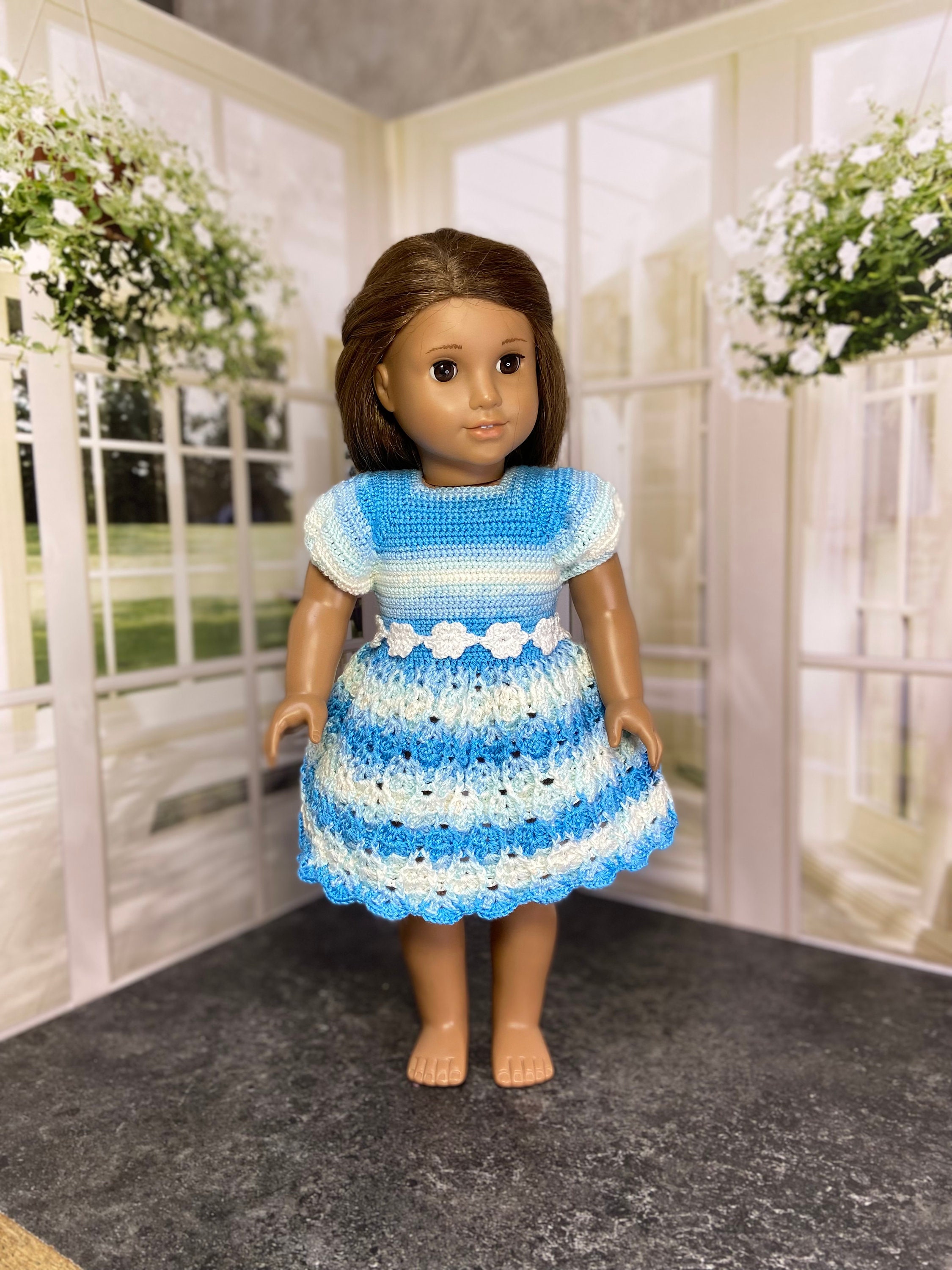 18 Inch Doll Clothes, 18 Inch Doll Dress Crochet Pattern, Crochet Doll ...