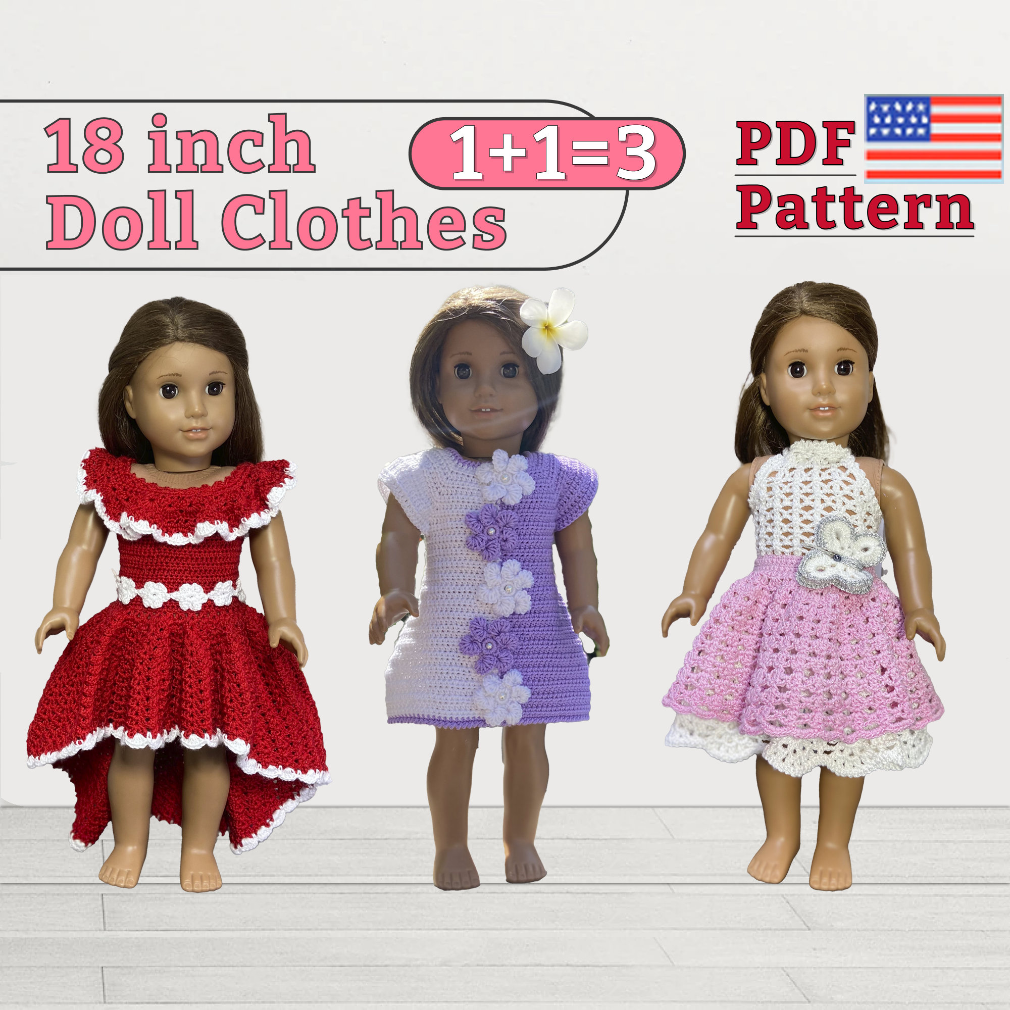 Dresses Set For 18 Inch Doll 18 Inch Doll Dress Crochet Pattern For 18 Inch Doll Buy 2 Get 1