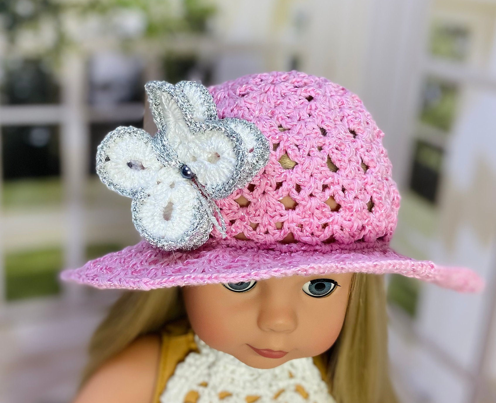 Sun Hat for 18 Inch Doll, AG Hat, Crochet Doll Hat, Doll Hat Tutorial ...