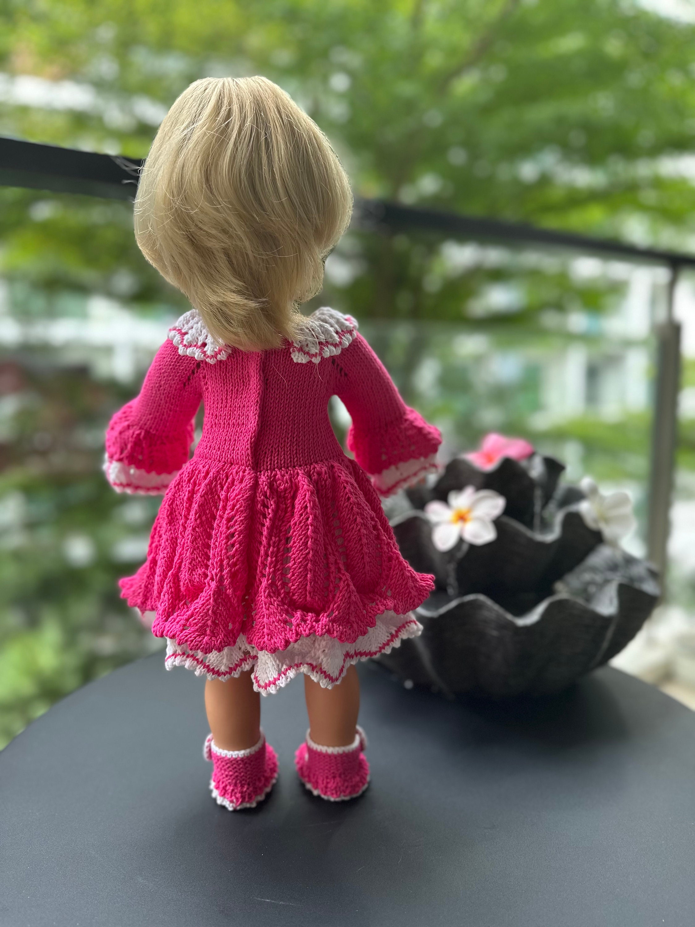 Knitted Dress for 18 Inch Doll, Doll Dress Pattern, Knitted Dress, 18 ...